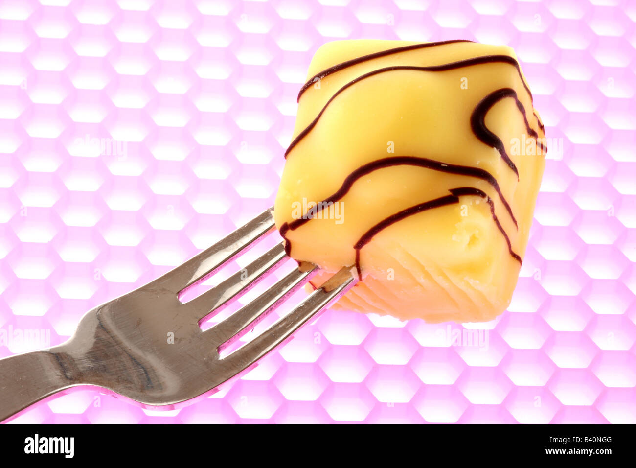 Lemon Fondant Fancy Stock Photo - Alamy