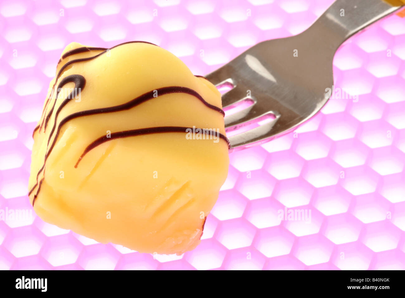 Lemon Fondant Fancy Stock Photo - Alamy