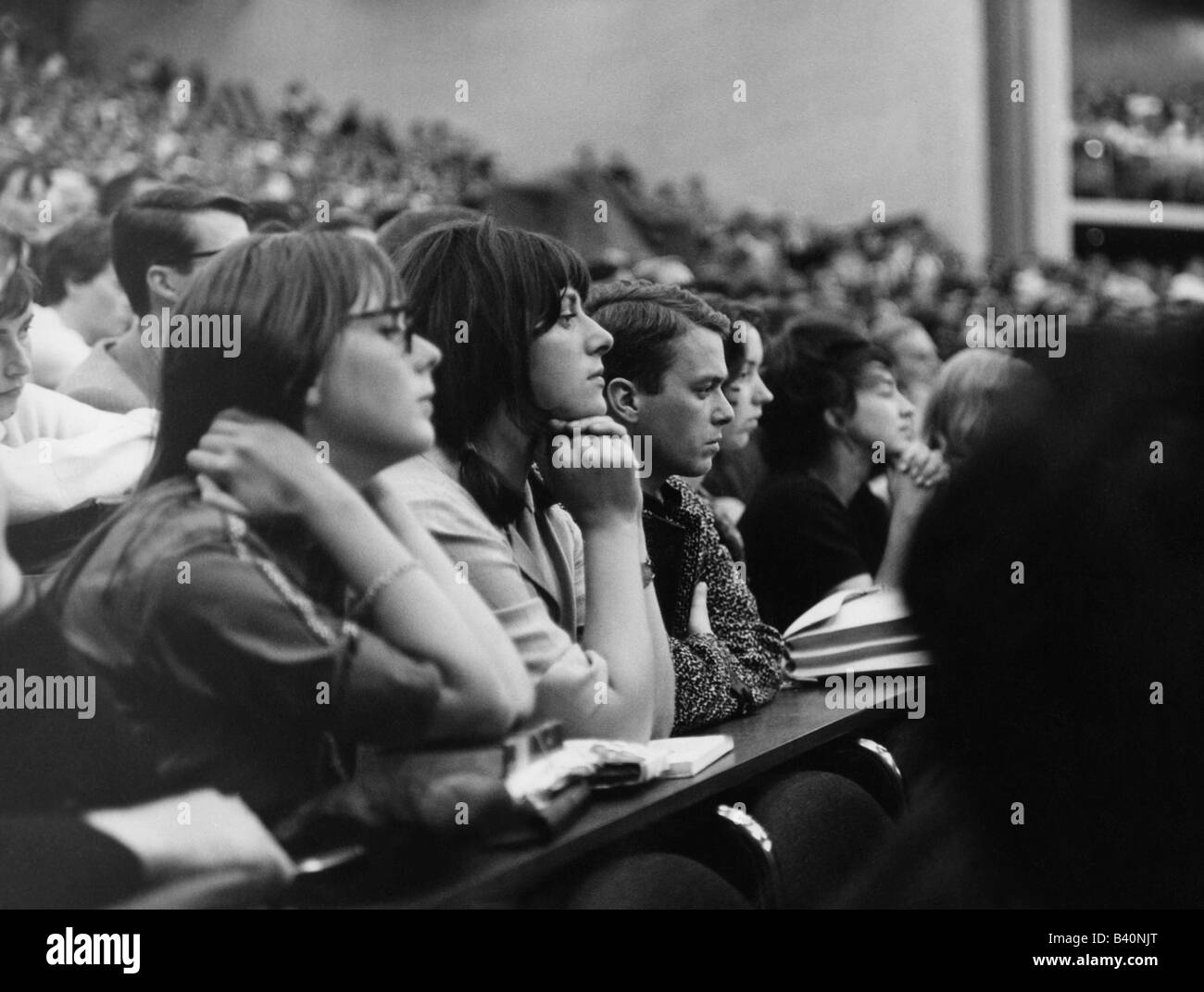 education, students, audience in lecture hall, university, Hamburg ...