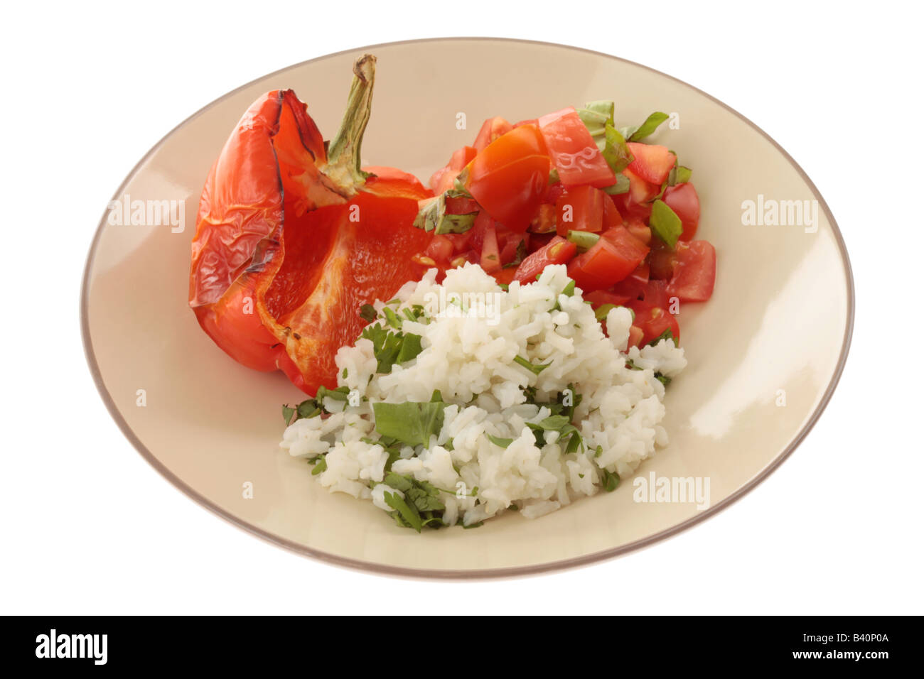Stuffed Pepper with Rice Stock Photo - Alamy