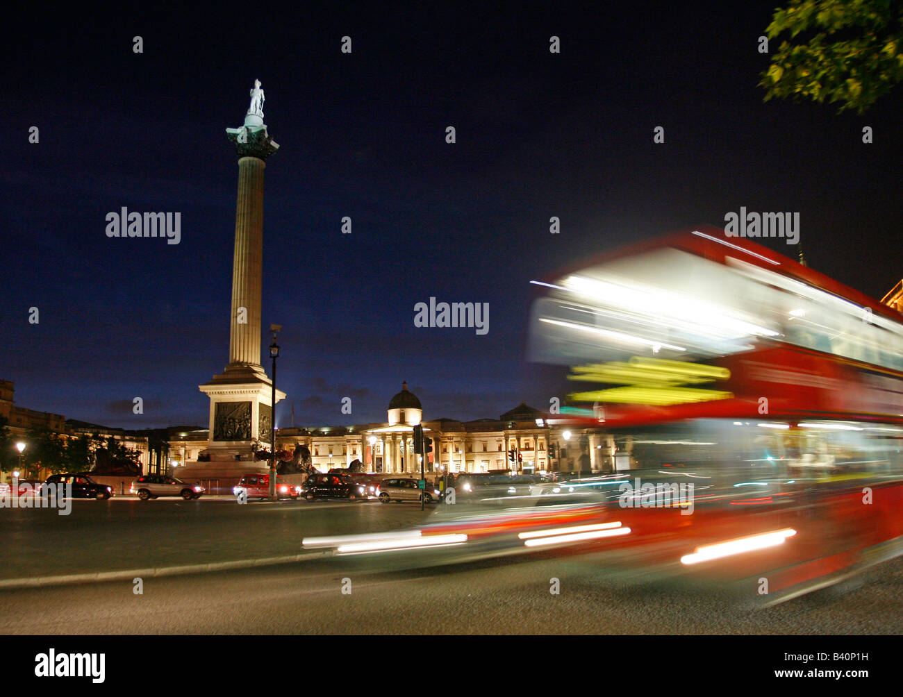 Trafalgar Square at night London England UK Stock Photo - Alamy