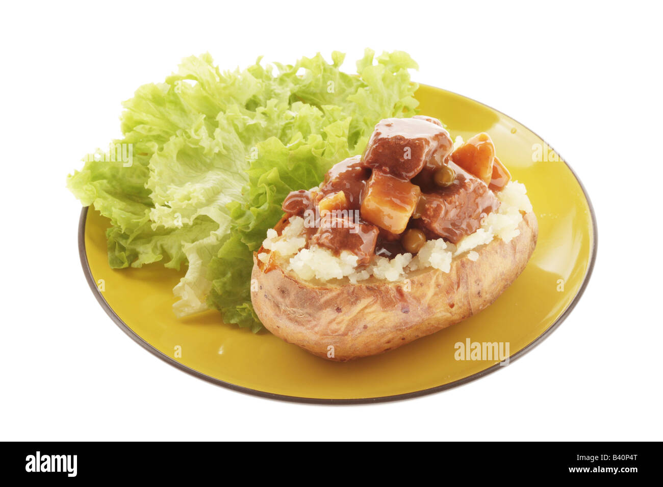 Freshly Healthy Baked Jacket Potato Filled With Beef Stew And ...