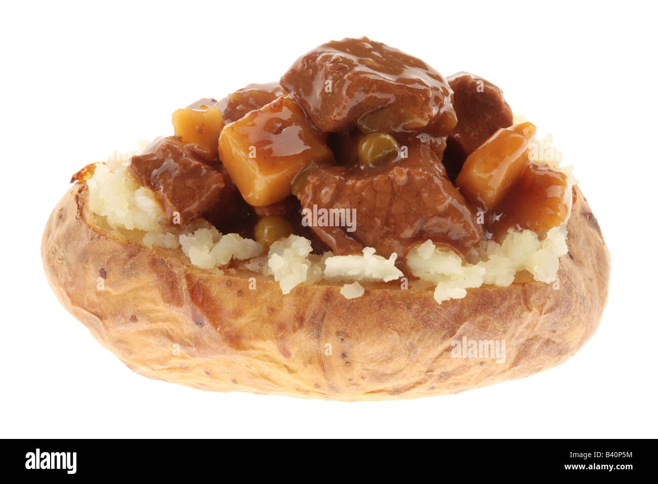 Freshly Healthy Baked Jacket Potato Filled With Beef Stew And ...