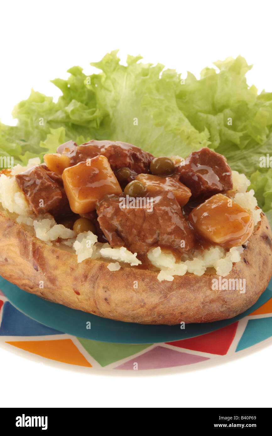 Freshly Healthy Baked Jacket Potato Filled With Beef Stew And ...