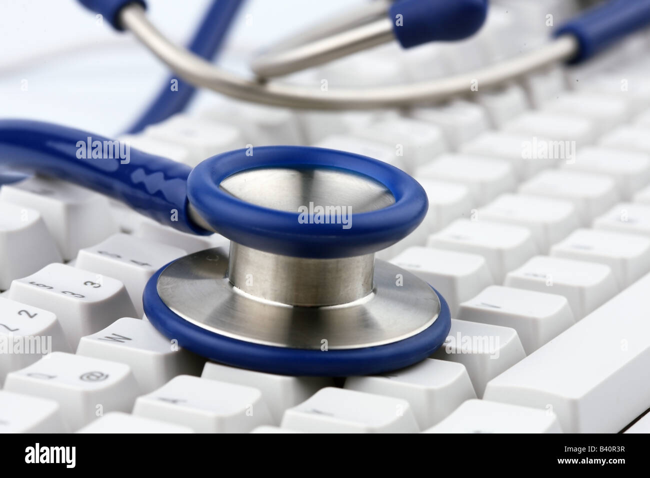 Computer and stethoscope Stock Photo - Alamy