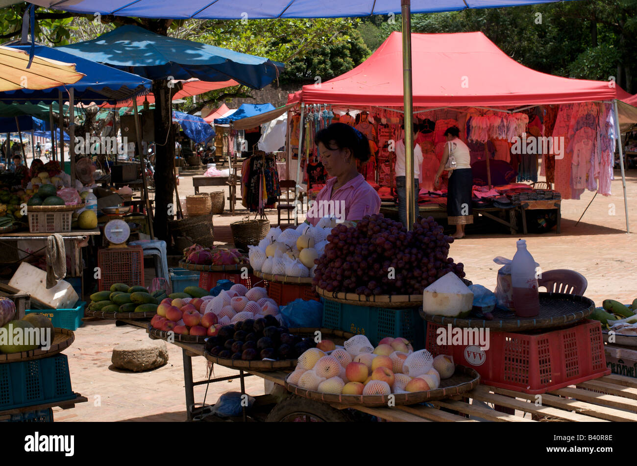Market stalls, Luang Prabang, Laos Stock Photo - Alamy