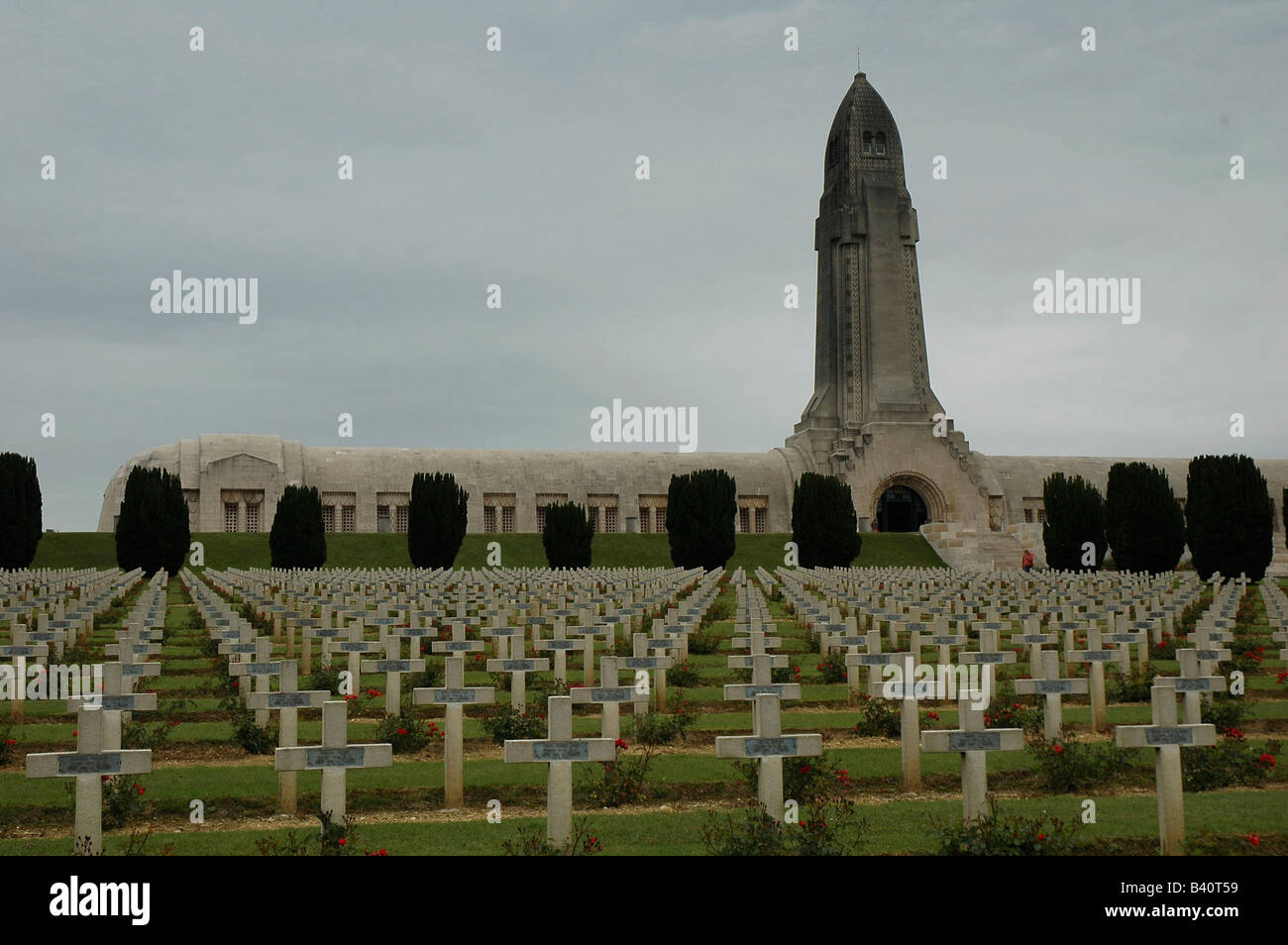 Douaumont, graveyard, Verdun. Cemetery for Frence soldiers lost in ...