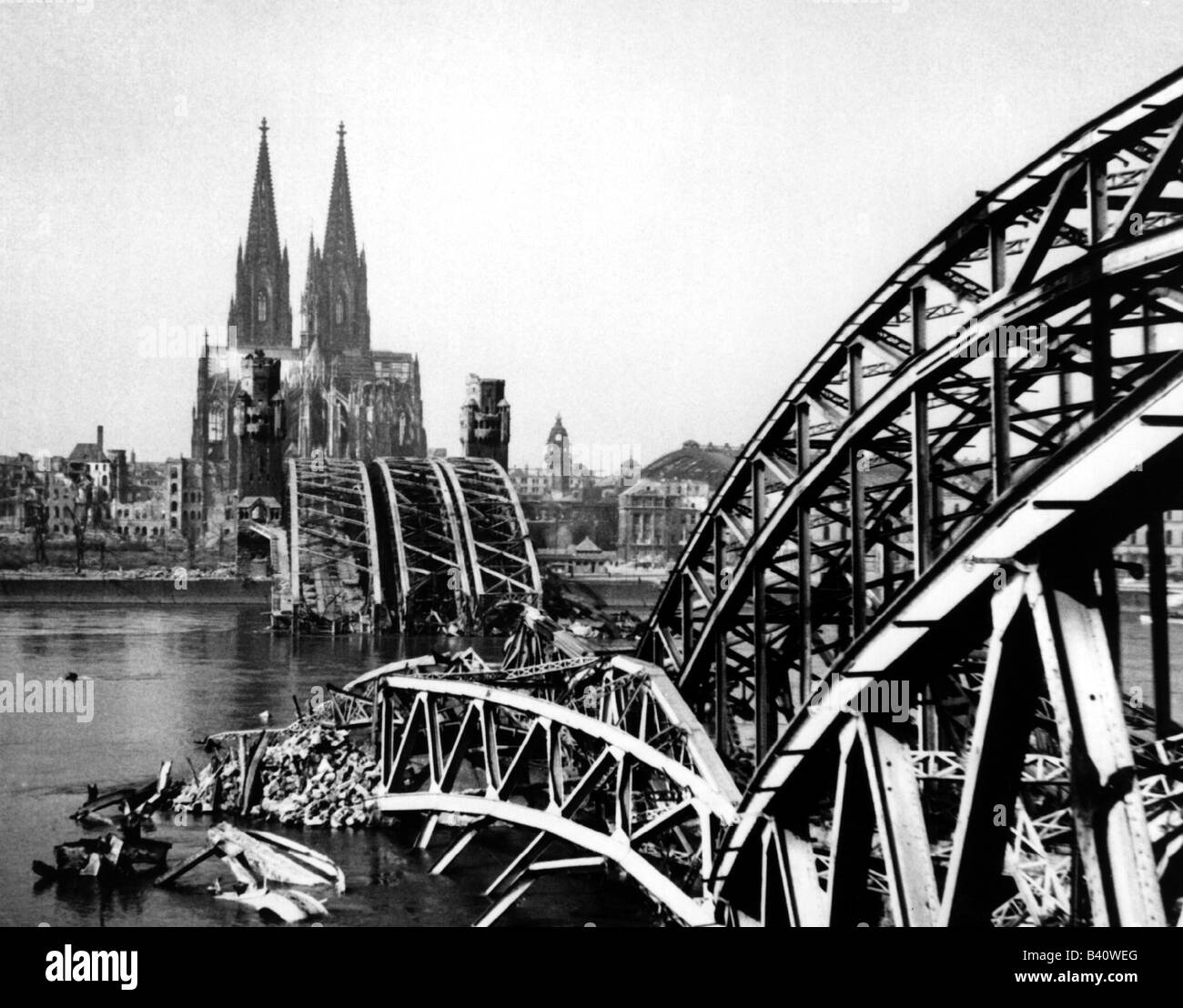 events, Second World War / WWII, aerial warfare, Germany, Cologne at ...