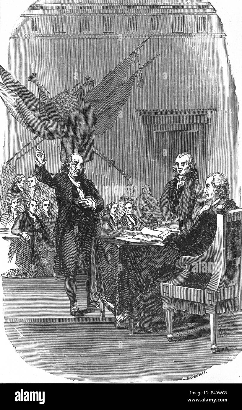 Franklin, Benjamin, 17.1.1706 - 17.4.1790, US Stock Photo - Alamy