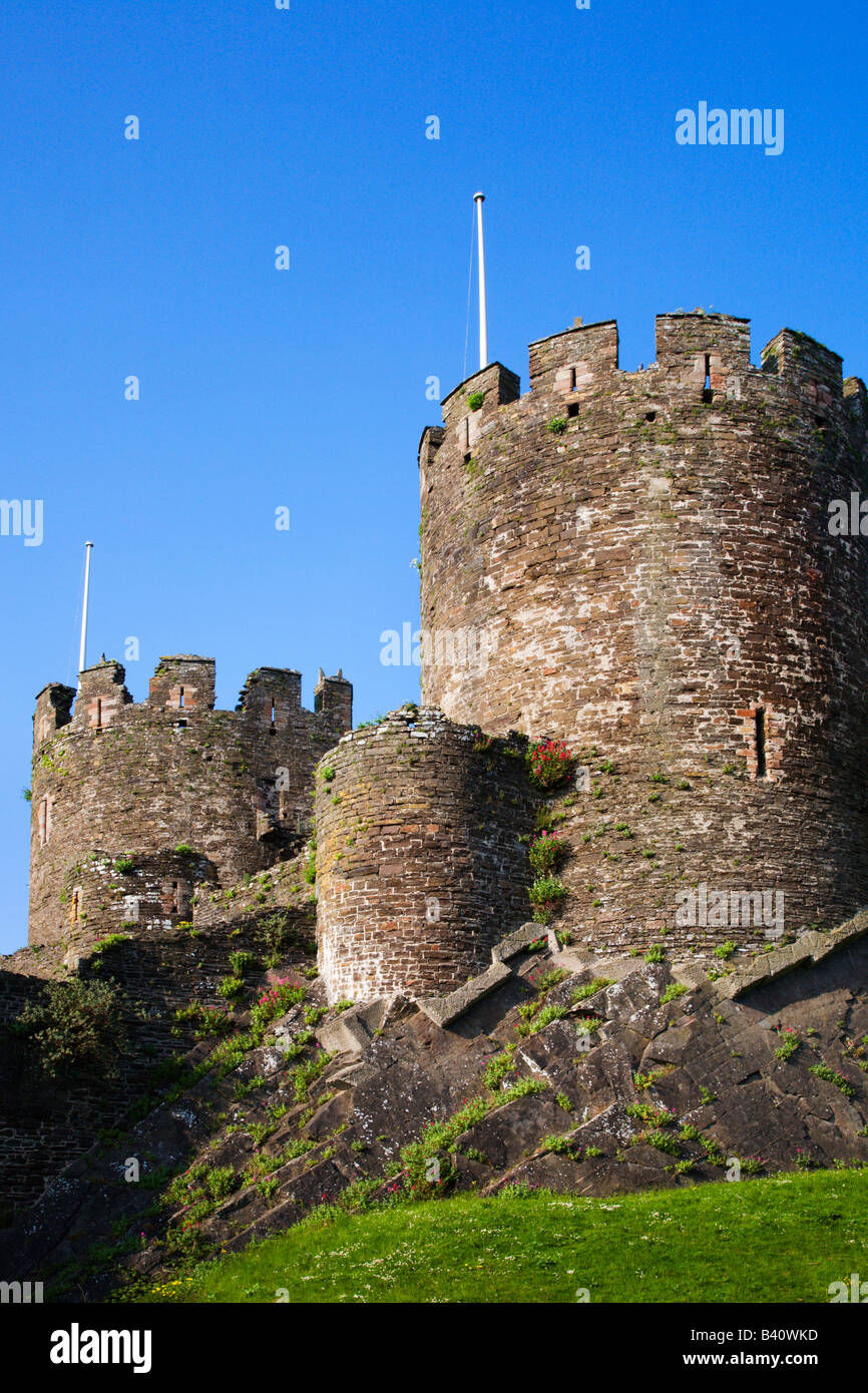 Towers of Conway Castle Conway Wales Stock Photo - Alamy