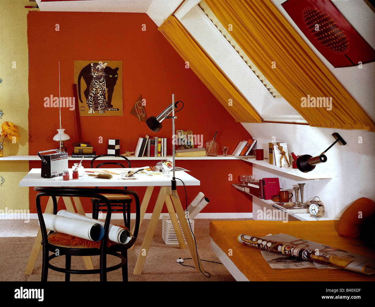 furnishing, workroom, 1970s, 70s Stock Photo - Alamy