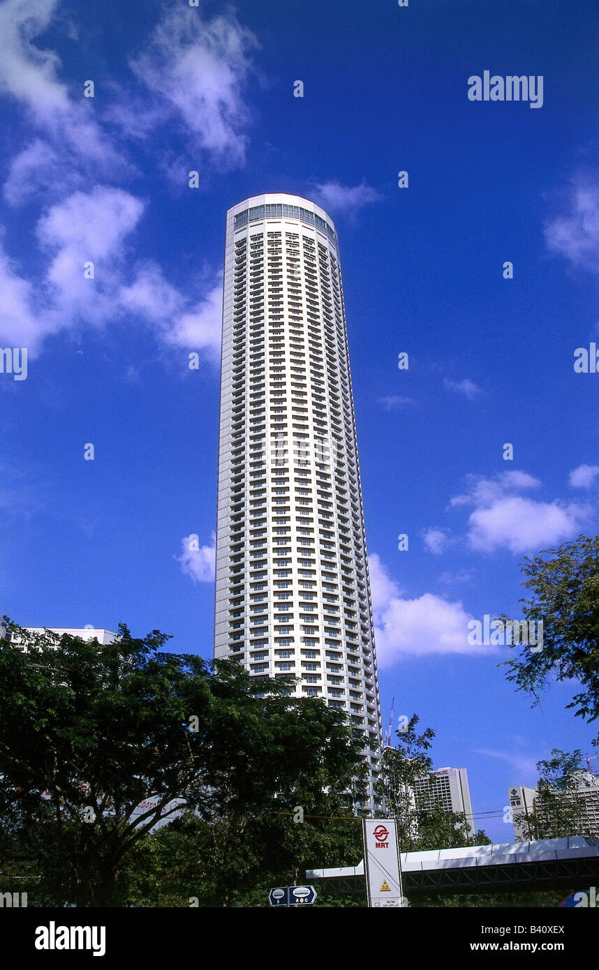 geography / travel, Singapore, Raffles Tower, skyscraper in front of ...