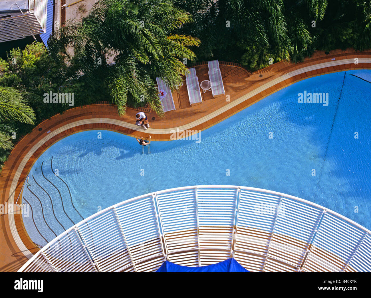 Swimming Pool at HIlton Hotel Cairns Queensland Australia Stock Photo ...