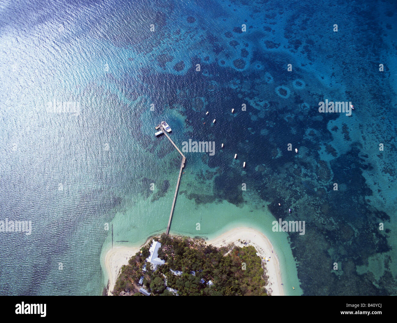 An Aerial view of Green Island offshore Cairns Queensland Australia ...