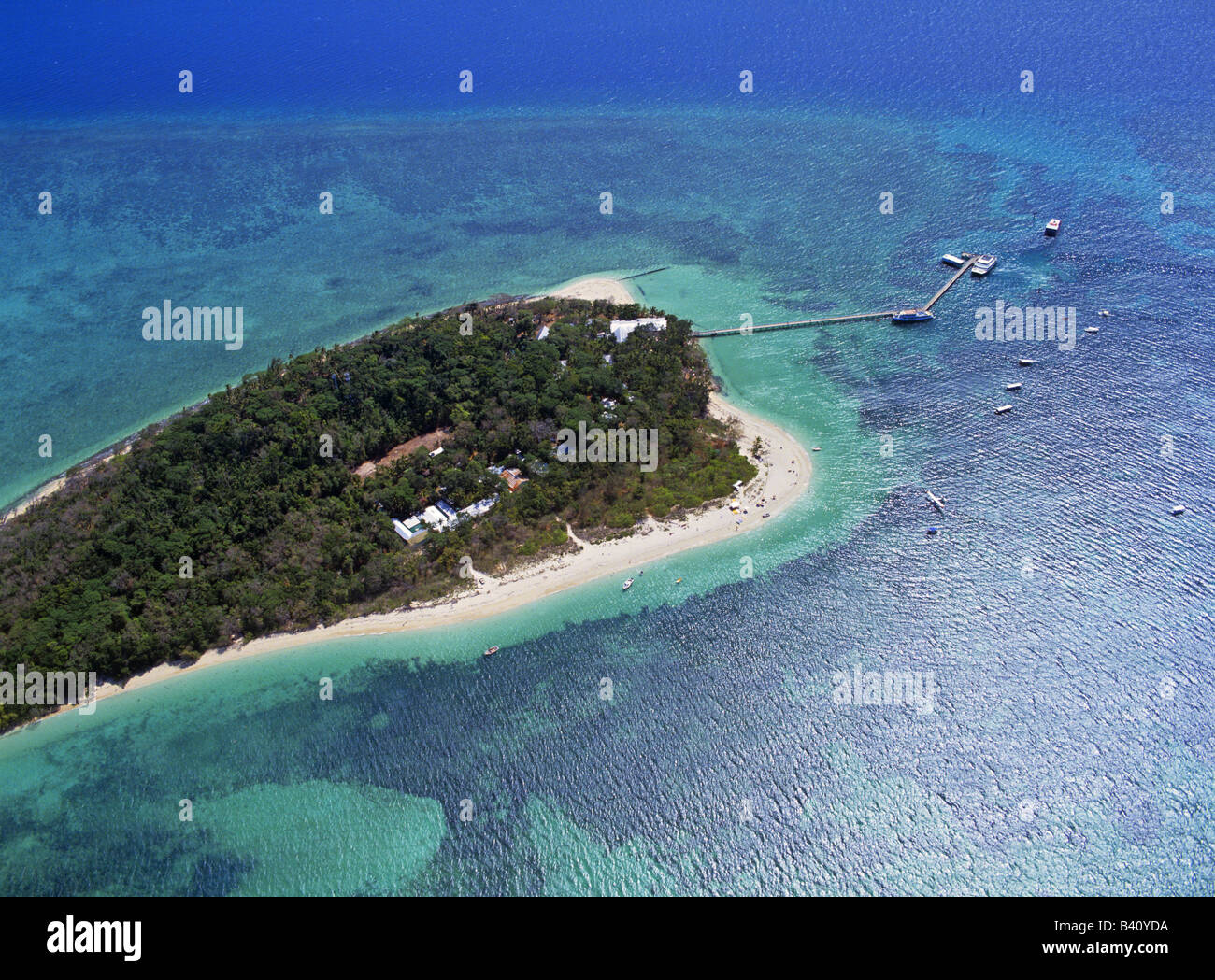 An Aerial view of Green Island offshore Cairns Queensland Australia ...