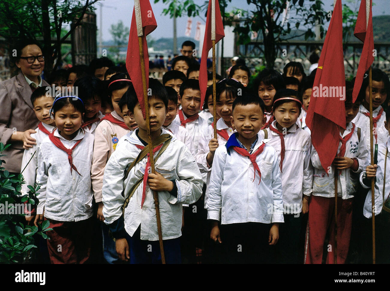 geography / travel, China, people, boy scout group with teacher ...