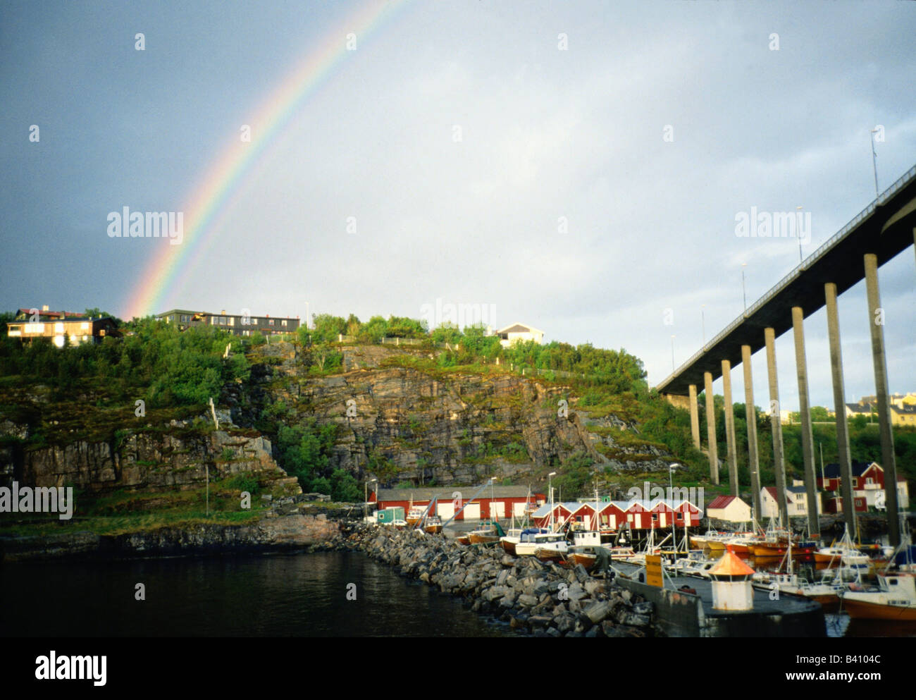 geography / travel, Norway, Kristiansund, bridge, rainbow Stock Photo ...