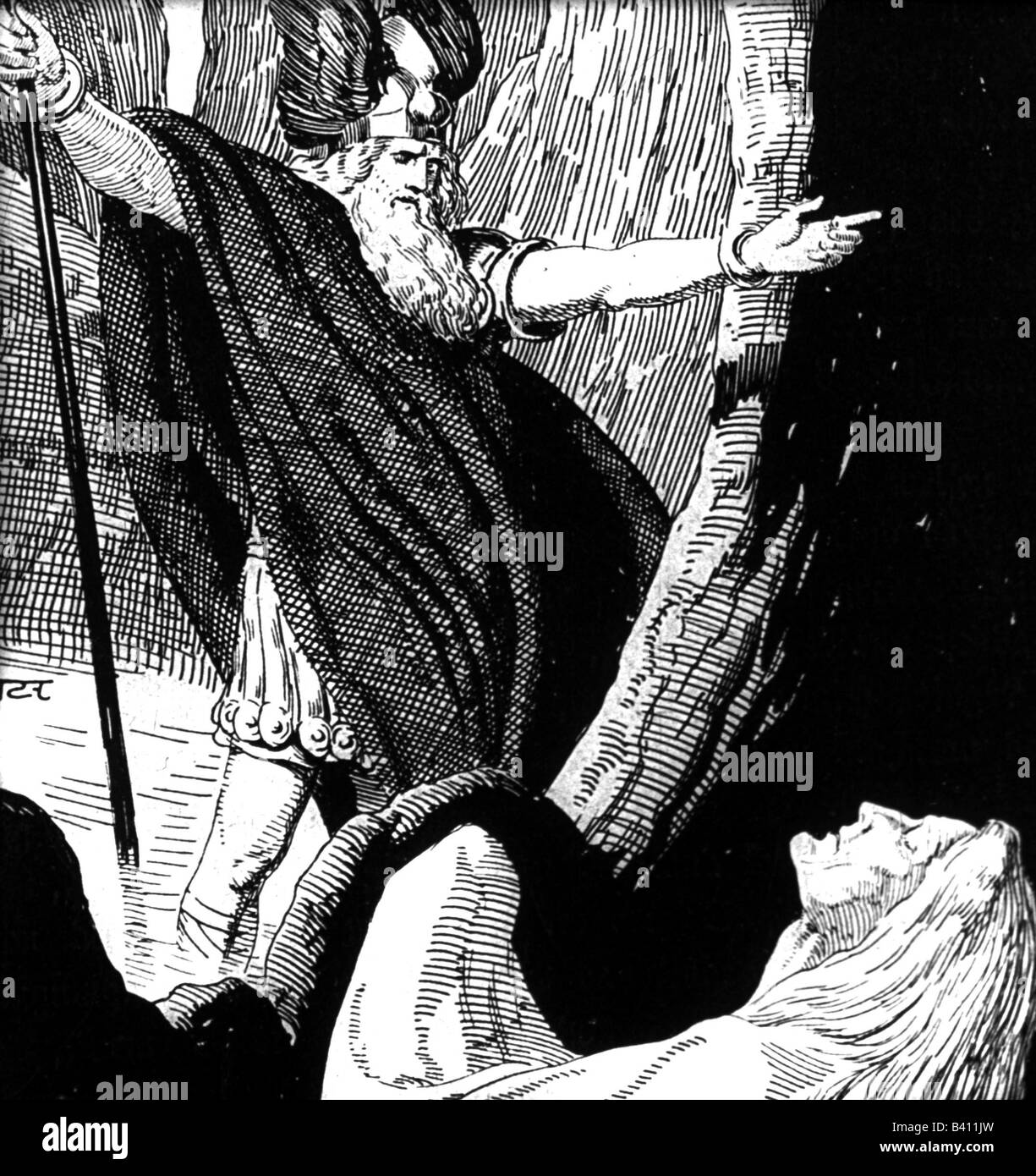 literature, Edda, old norse collection of poems and legends, scene ...