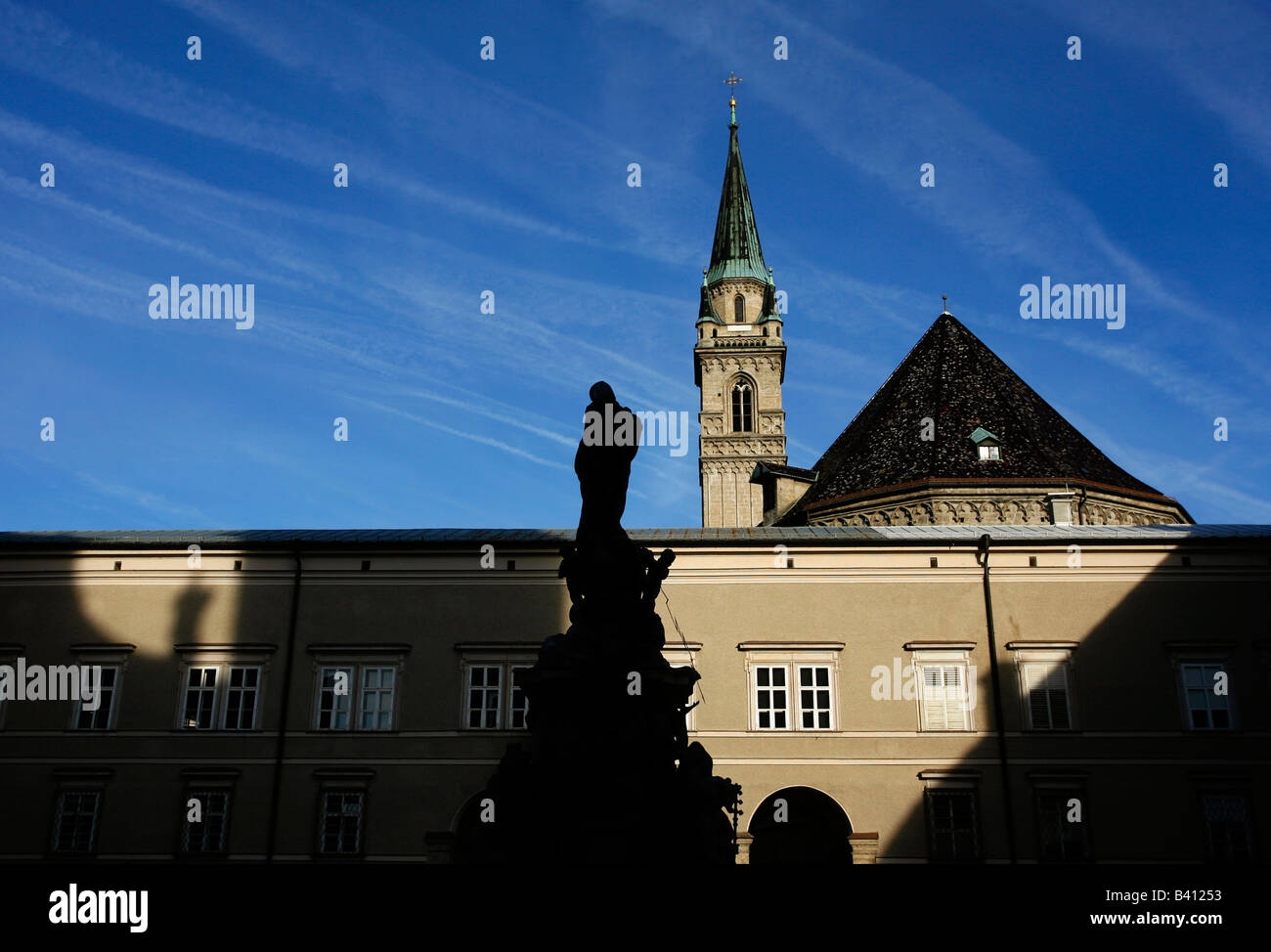 Franziskanerkirche viewed from Domplatz Salzburg Austria Stock Photo ...