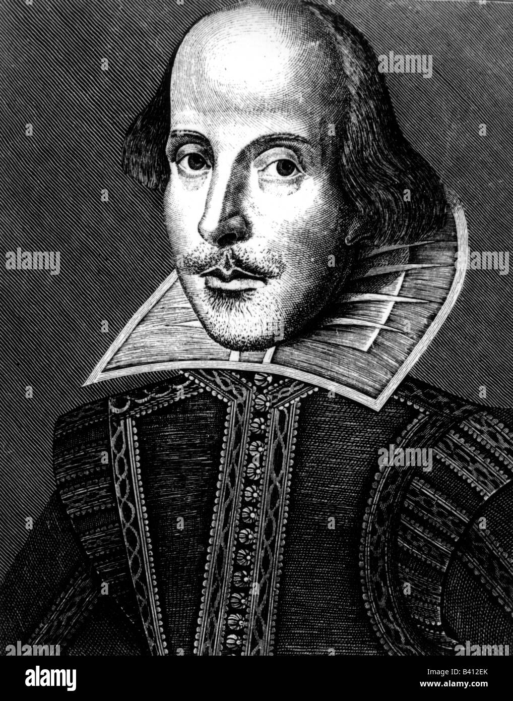 William shakespeare by martin droeshout Black and White Stock Photos ...