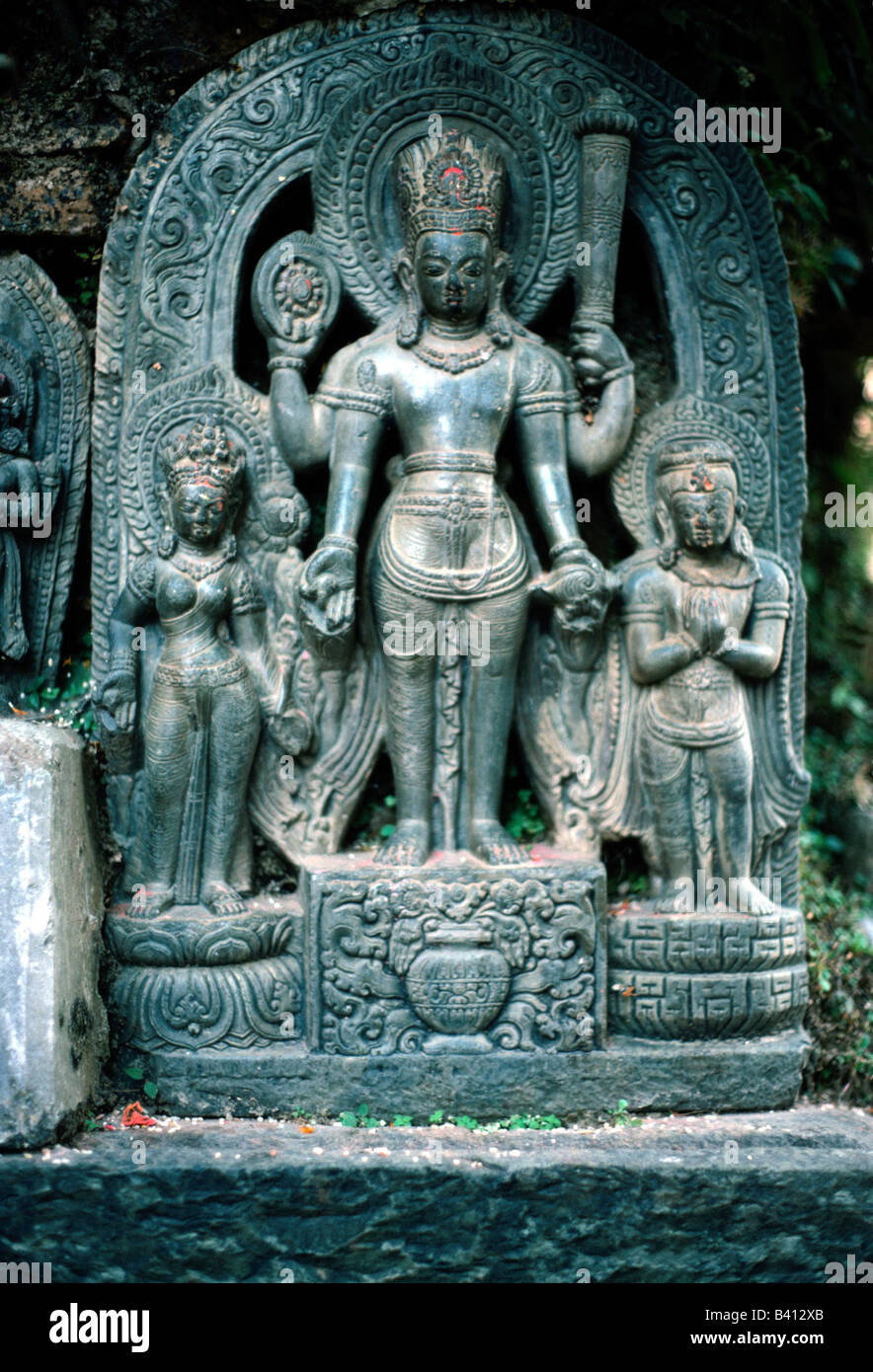 geography / travel, Nepal, Changu Narayana, temple, detail, statues ...
