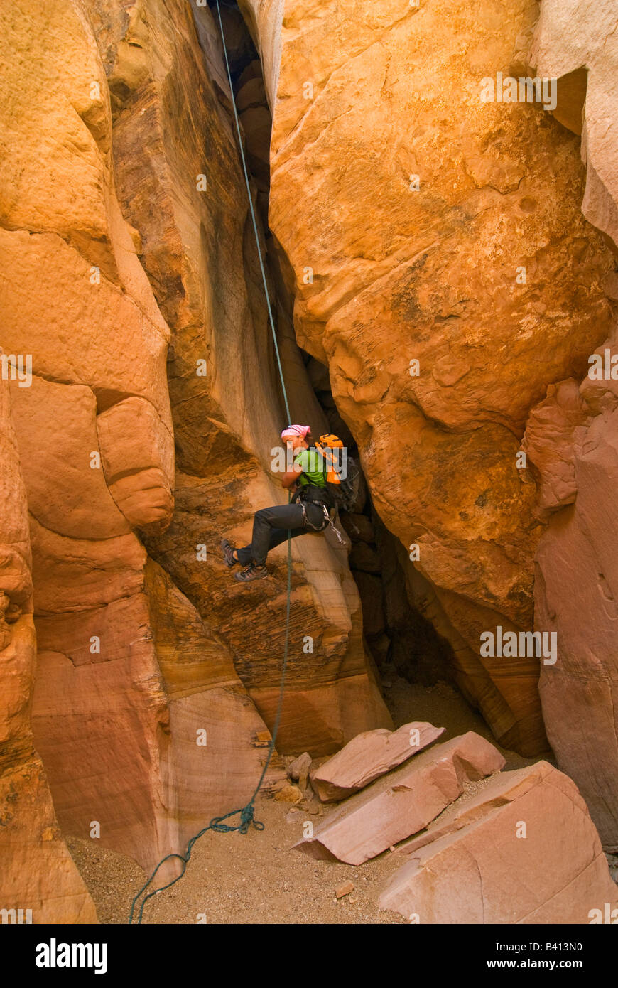 Woman hiking in chute canyon hi-res stock photography and images - Alamy