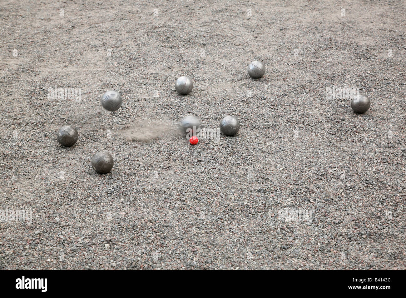 Boule game on gravel Stock Photo - Alamy