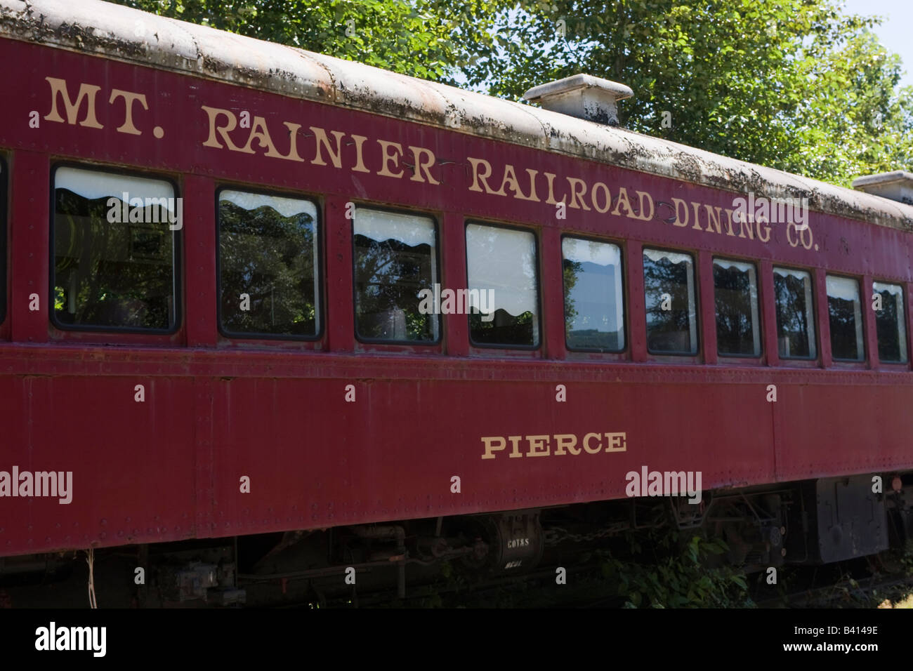 Mount Rainier Railroad Dining company train Elbe Washington WA USA ...