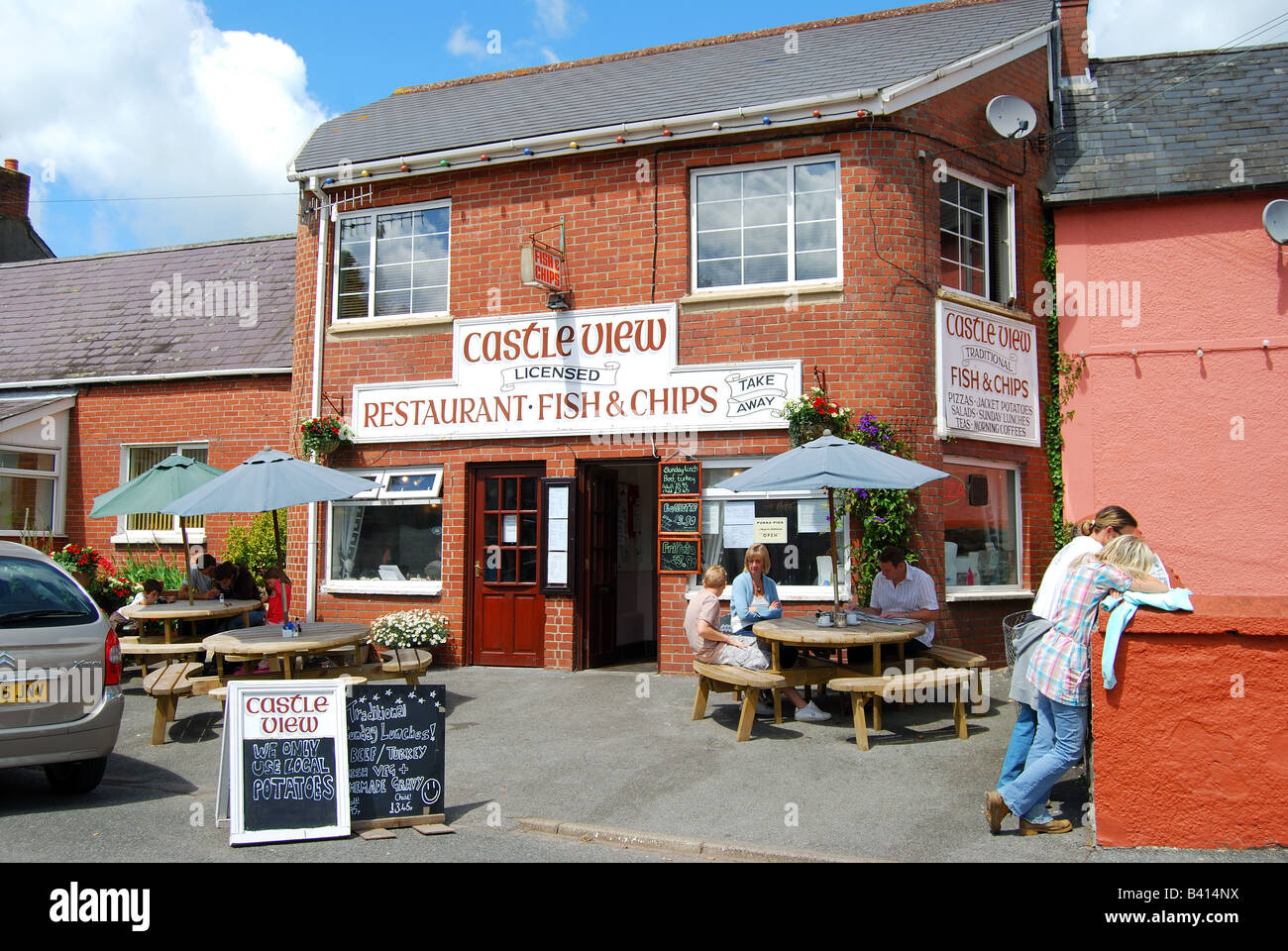 Laugharne castle view takeaway hi-res stock photography and images - Alamy