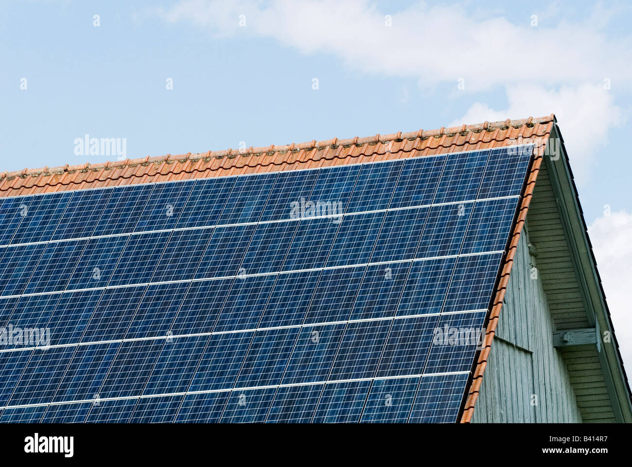 Solar Cells and sky with clouds Stock Photo - Alamy