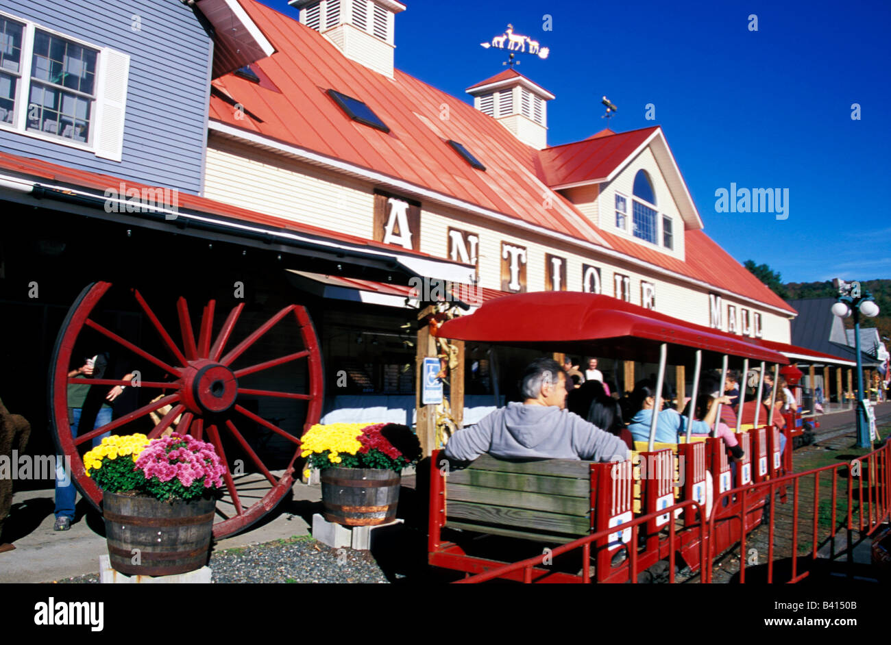 North America, United States, Vermont, Quechee. Village train at the ...