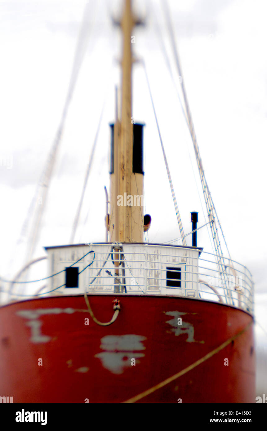 USA, Seattle, WA, Weathered lightship Swiftsure docked on Lake Union ...