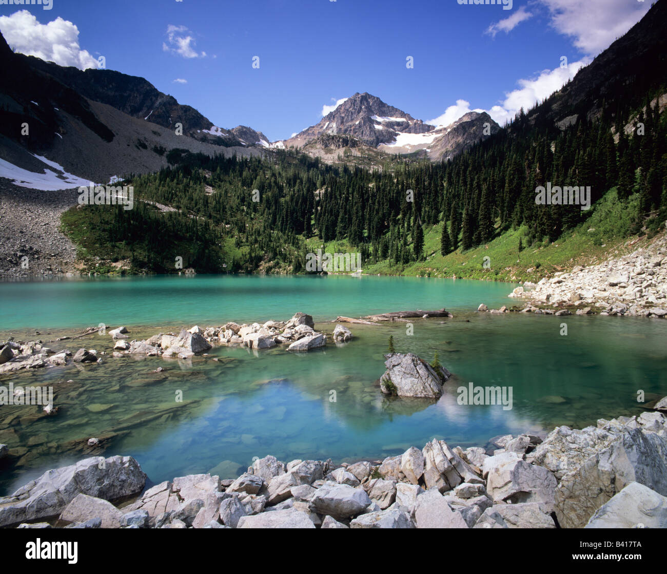 WA, Okanogan NF, Lewis Lake and Black Peak Stock Photo - Alamy