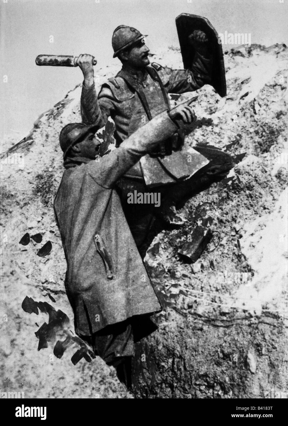 events, First World War / WW I, Battle of Verdun 1916, French soldiers ...