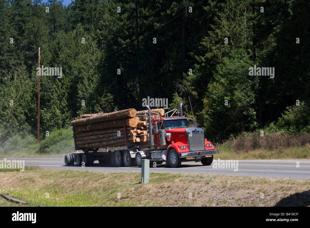 Log transporter lorry Elbe Washington WA Stock Photo - Alamy