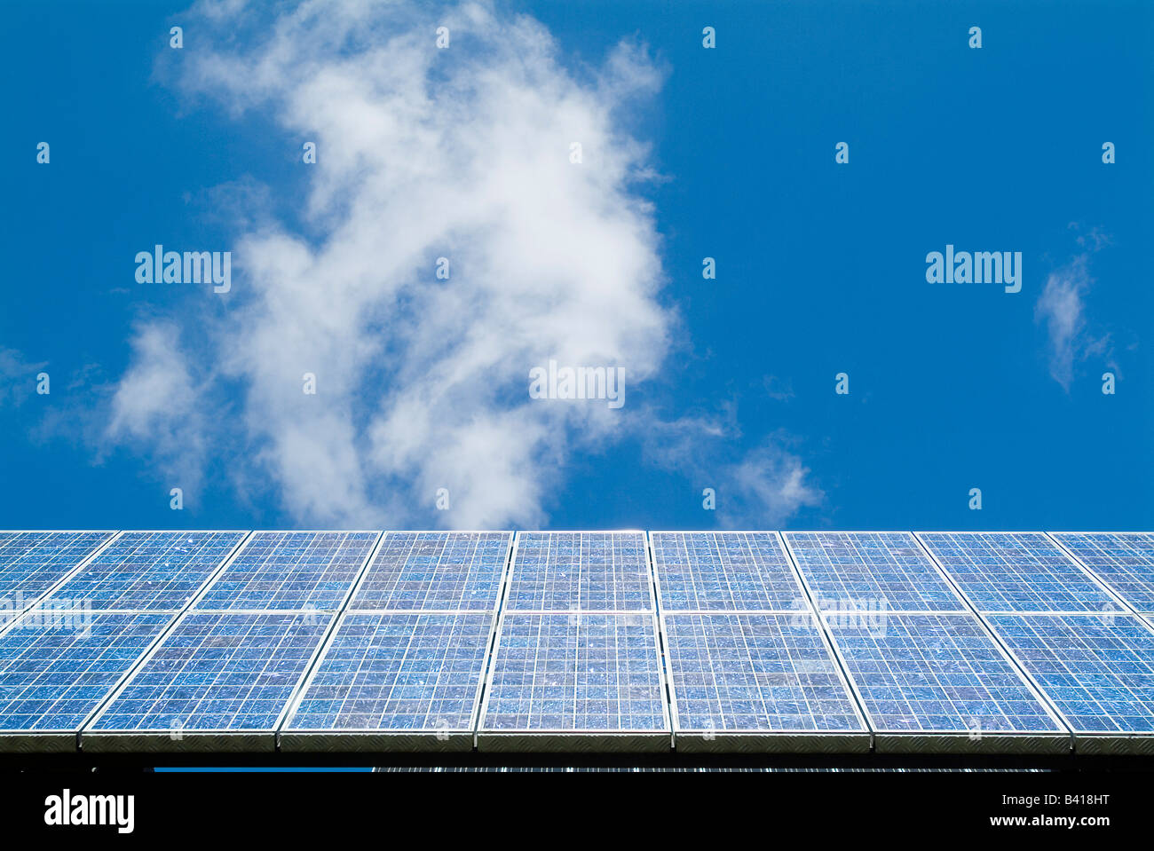 Solar Cells and sky with clouds Stock Photo - Alamy