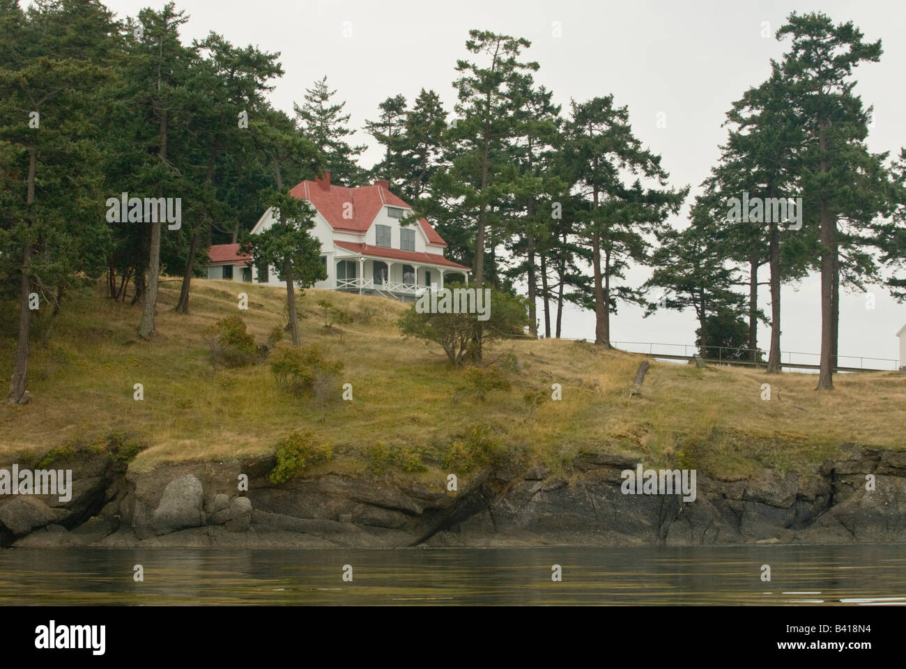 USA, WA, San Juan Islands. Turn Point Lighthouse on Stuart Island was ...