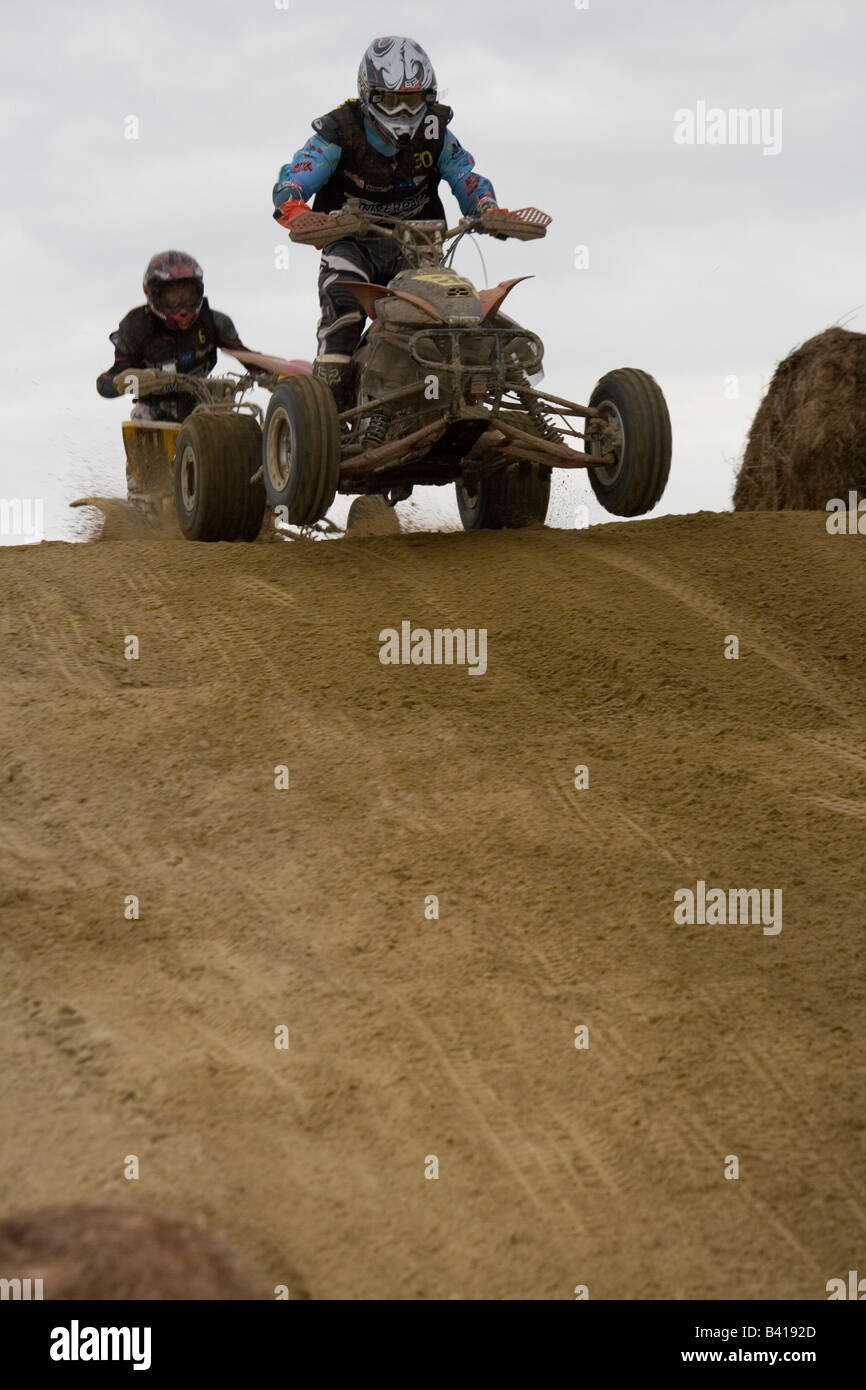 Quad bikers during cross country race Stock Photo - Alamy