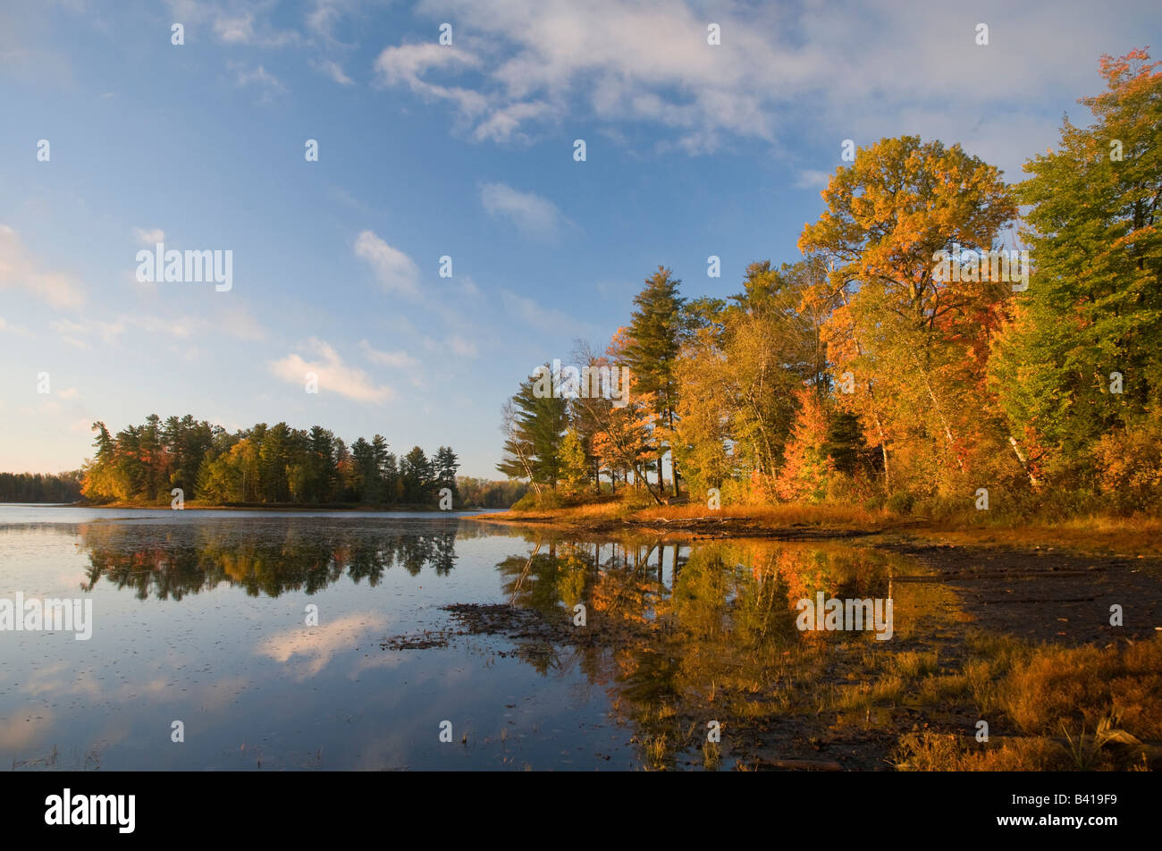 Sunrise light on Franklin Lake near Minocqua Wisconsin Stock Photo - Alamy