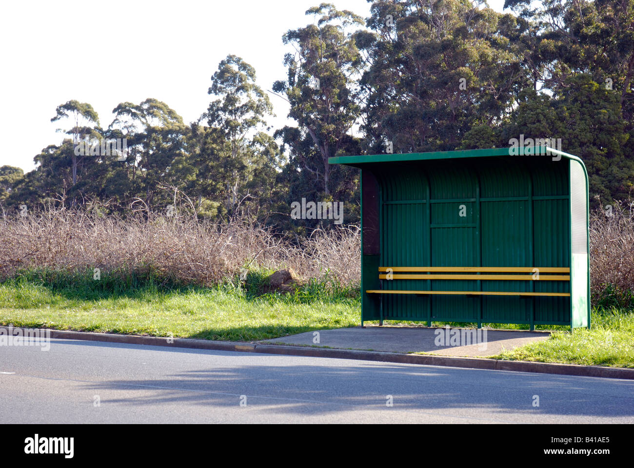 Rural bus stop on a quiet country road Stock Photo - Alamy