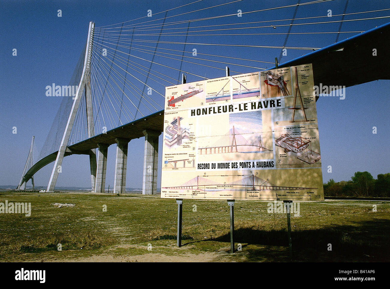 Bridge over estuary of river seine to le havre hi-res stock photography ...