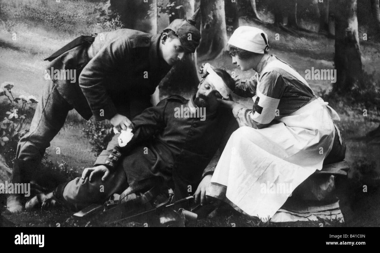 events, First World War / WWI, medical service, Red Cross nurse ...