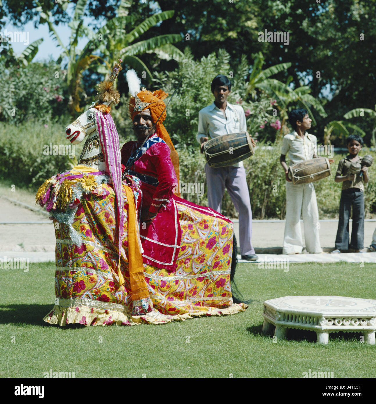Traditional entertainer hobby horse man Rajasthan India Stock Photo - Alamy