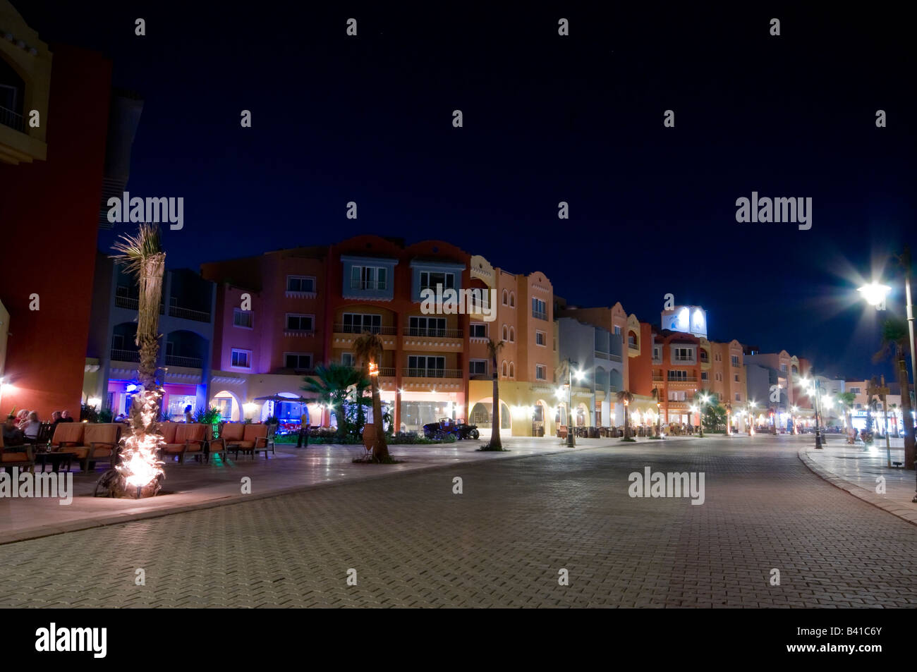 Hurghada marina at night Stock Photo - Alamy