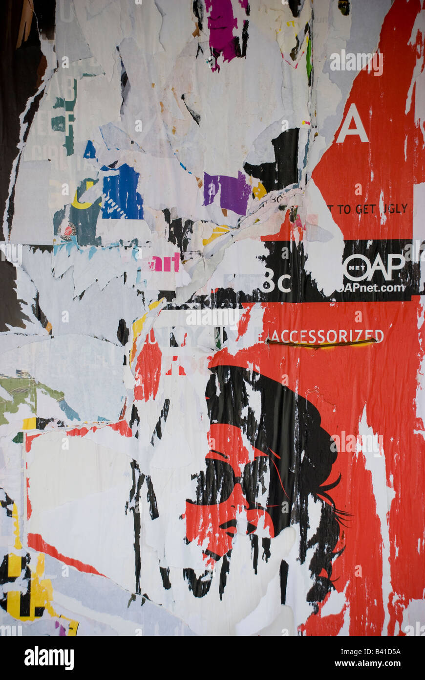 Ripped advertising posters in New York Stock Photo - Alamy