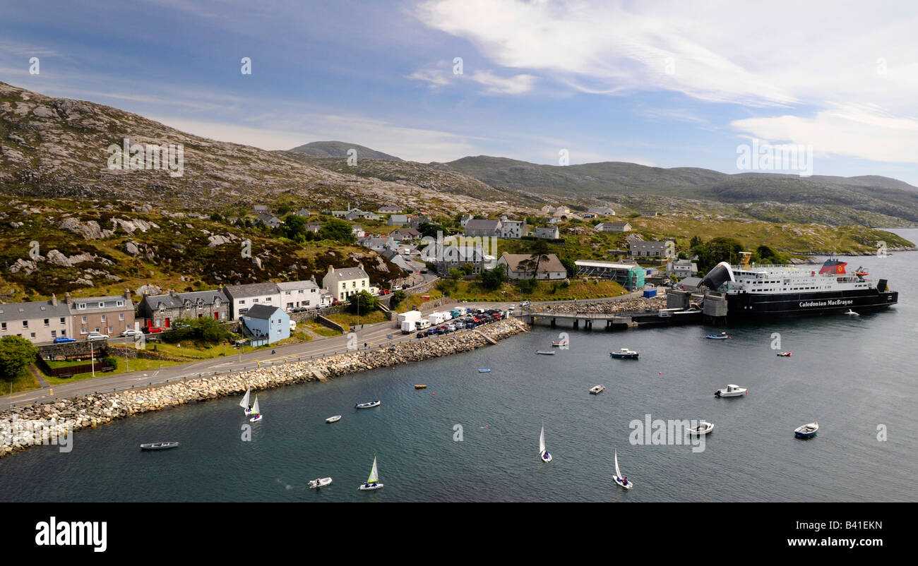 Tarbert main port and capital village of Harris, Hebrides, Scotland, UK ...