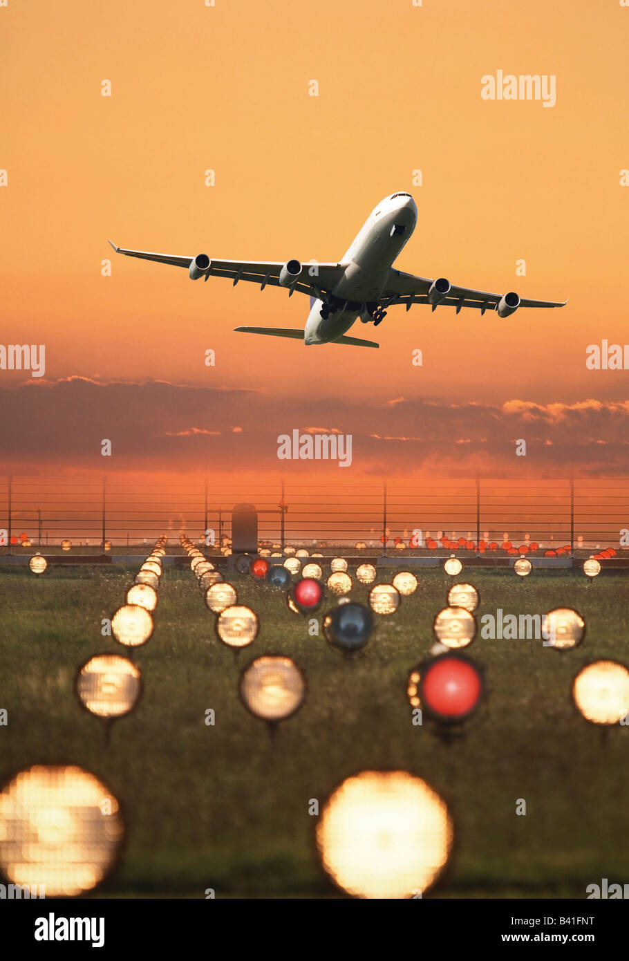 Airplane starting low angle view hi-res stock photography and images ...