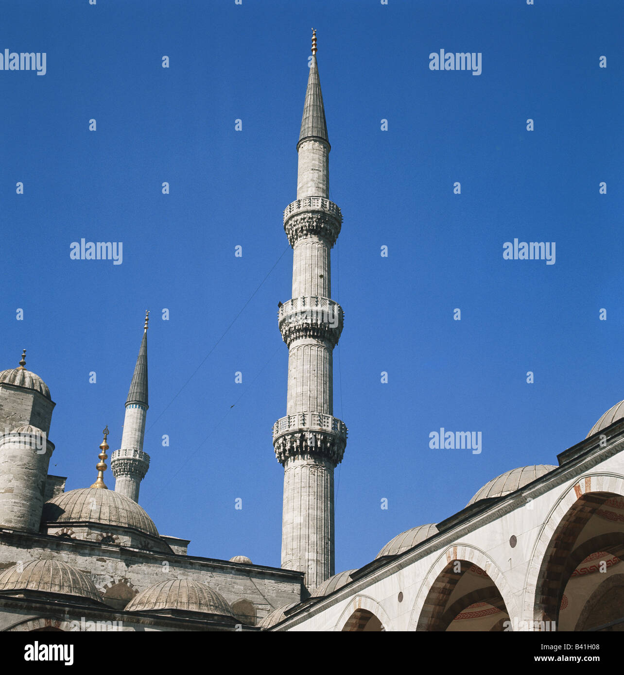 Minaret Blue Mosque Istanbul Turkey Stock Photo - Alamy