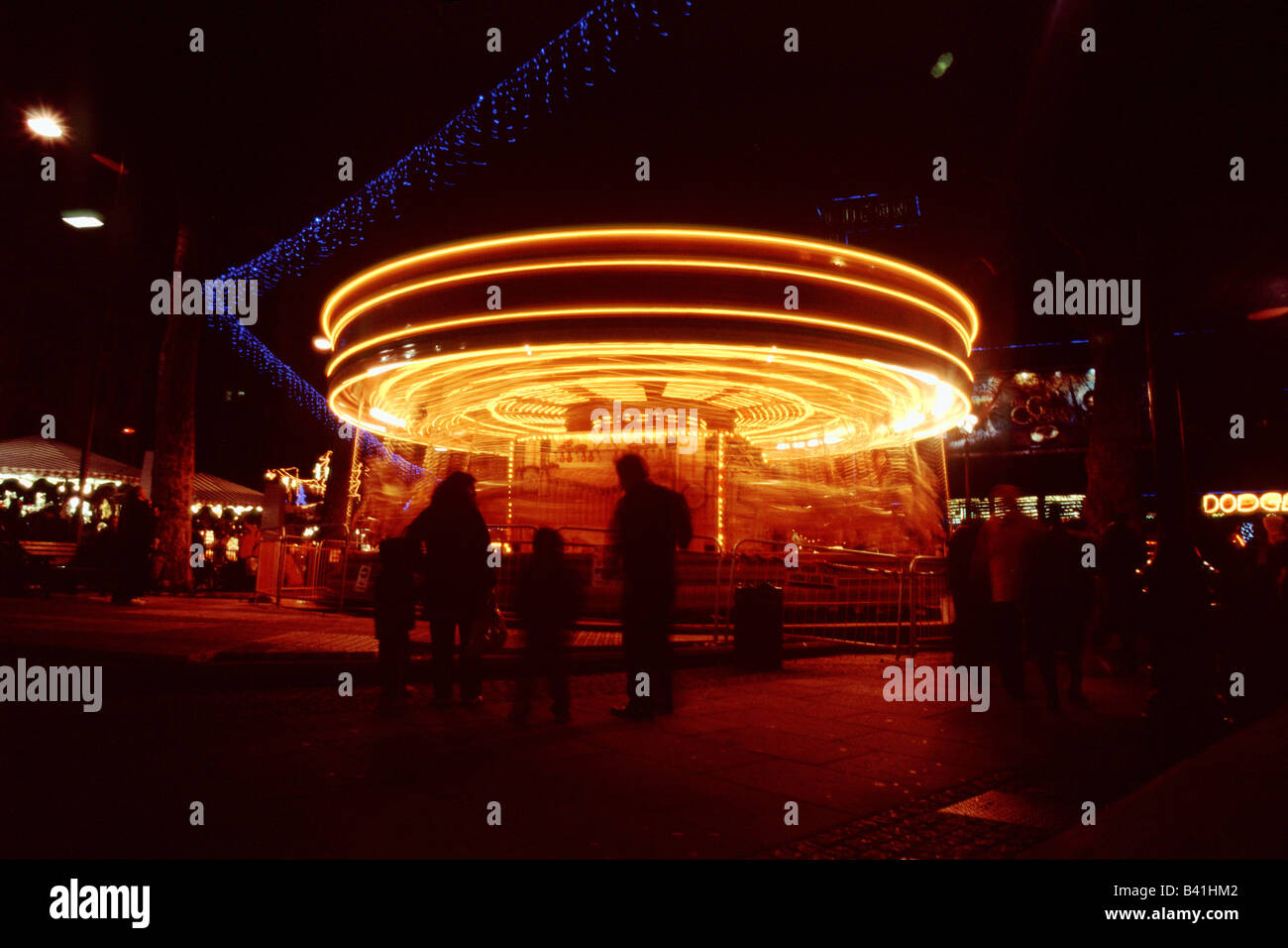 Carousel at night Stock Photo - Alamy