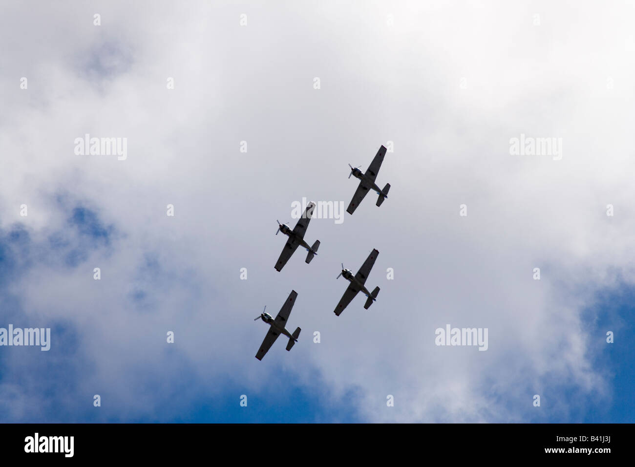 The Yakovlev aerial display team over the Mersey River at Liverpool at ...